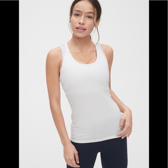 GAP | Tops | Nwt Gapfit Breathe Ribbed Shelf Tank White Xs | Poshmark